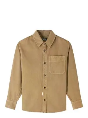 A.p.c. Logo-embroidered Shirt Jacket - Brown