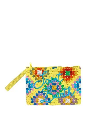 MC2 SAINT BARTH Crochet Cotton Clutch - Yellow