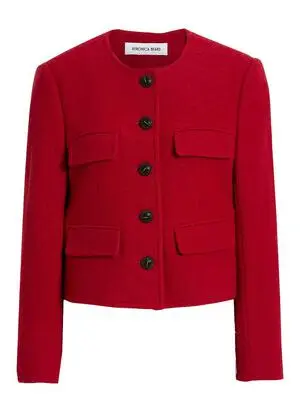 Veronica Beard Leslie Wool Jacket - Crimson