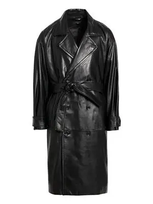 Rag & Bone Tyler Leather Trench Coat - Black