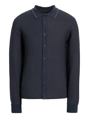 Rag & Bone Harvey Cottonblend Piqué Shirt - Storm Blue