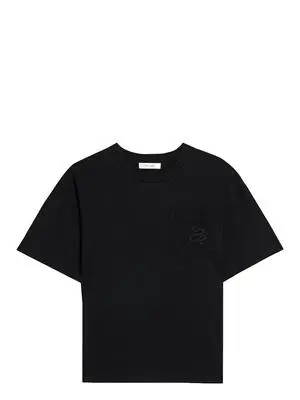 FRAME Embroidered Cottonjersey Tshirt - Black