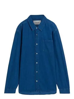 FRAME Cotton And Linenblend Chambray Shirt - Blue
