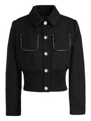 Maje Chain-embellished Tweed Jacket - Black