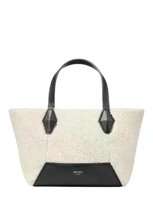 JIMMY CHOO Small Diamond Tote Bag - White