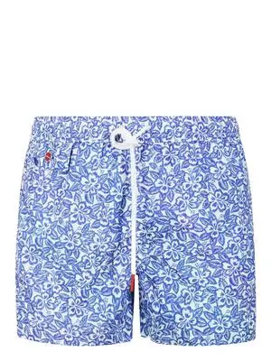 Kiton Floral Swim Shorts - Blue