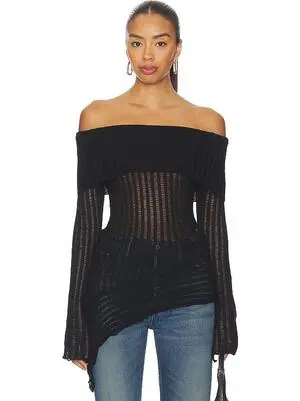 Superdown Tawny Off-the-shoulder Sweater - Black
