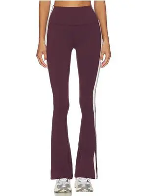 Splits59 Raquel High Waist Supplex Flare 32 Legging In Burgundy - Dark Cherry & Creme
