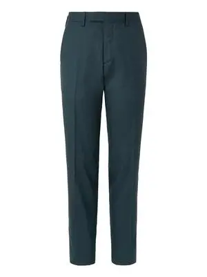 Mr P. Slim-leg Wool And Silk-blend Suit Trousers - Blue