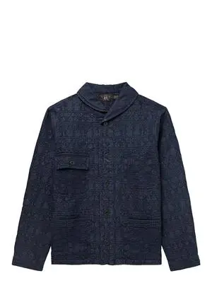 Ralph Lauren Deck Shawl-collar Cotton-blend Jacquard Overshirt - Blue