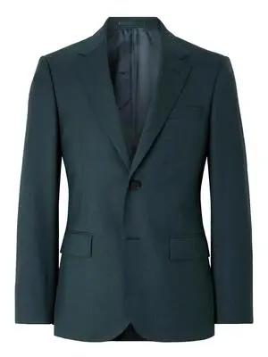 Mr P. Luxe Slim-fit Wool And Silk-blend Suit Jacket - Green