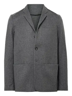 Sease Ellen 2.0 Unstructured Wish® Virgin Wool And Cashmere-blend Felt Blazer - Gray
