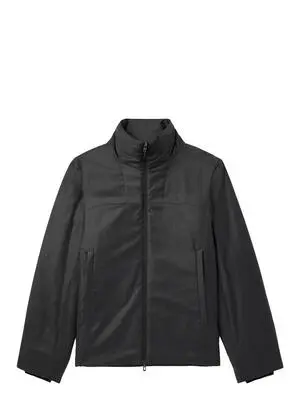 Sease Padded Virgin Wool And Silk-blend Flannel Jacket - Black