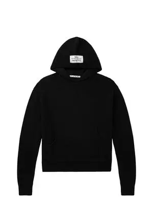 Acne Studios Logo-appliquéd Cashmere-blend Hoodie - Black