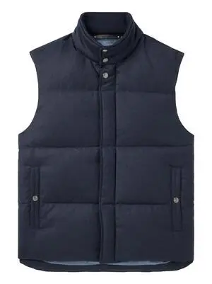 Paul Smith Quilted Wool And Cashmere-blend Down Gilet - Blue