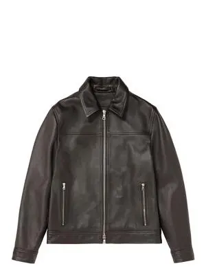 Mr P. Full-grain Leather Coach Jacket - Brown