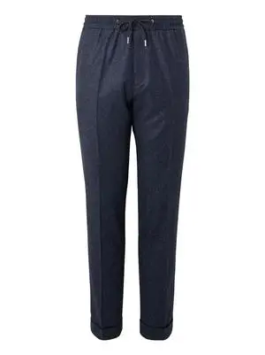 Paul Smith Tapered Wool-blend Drawstring Suit Trousers - Blue