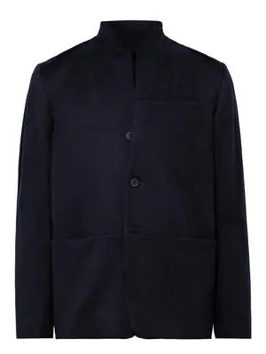 Sease Ellen 2.0 Unstructured Wish® Virgin Wool And Cashmere-blend Felt Blazer - Blue