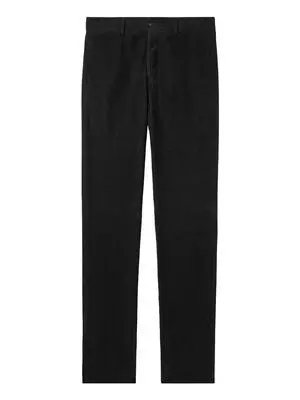 Massimo Alba Straight-leg Cotton-corduroy Trousers - Black