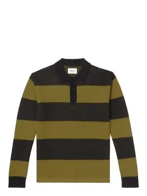 Nn07 Rugby 60017 Striped Wool Polo Shirt - Brown