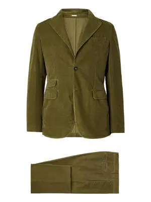Massimo Alba Sand Cotton-corduroy Suit - Green