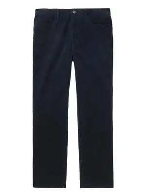 Mr P. Samuel Straight-leg Cotton-corduroy Trousers - Blue