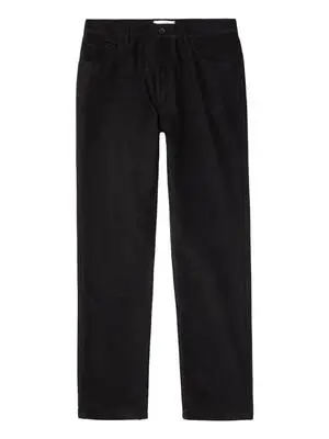 Mr P. Straight-leg Organic Cotton-moleskin Trousers - Black
