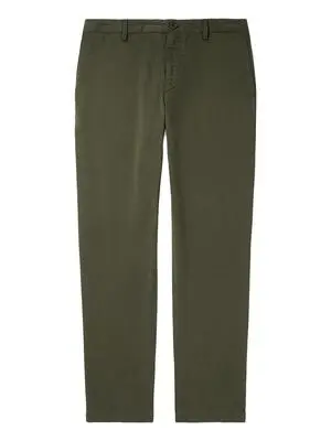 Paul Smith Straight-leg Cotton-blend Trousers - Green