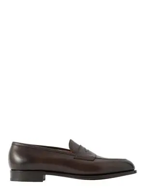 EDWARD GREEN Piccadilly Leather Penny Loafers - Brown
