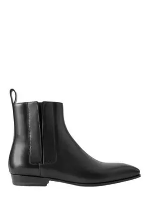Manolo Blahnik Bruton 166 Leather Chelsea Boots - Black