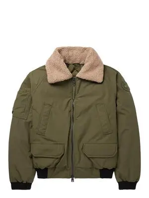 Canada Goose Chilliwack Recycled Wool-blend Fleece And Shell Down Bomber Jacket - Green