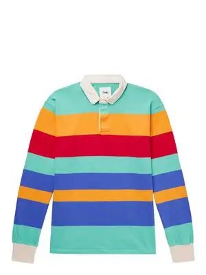 DRAKE'S Striped Cotton-jersey Polo Shirt - Multi