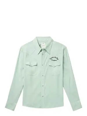 Visvim Four Corners Logo-embroidered Canvas Western Shirt - Green
