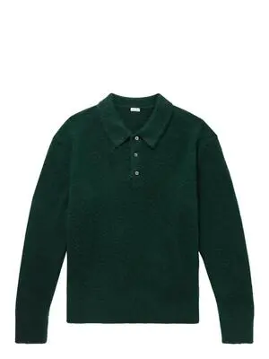 A.PRESSE Brushed-cashmere Polo Shirt - Green