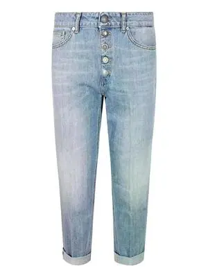 DONDUP Buttoned Cotton Jeans Blue