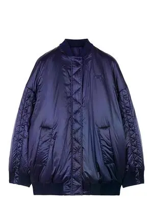 Ports 1961 Quilted Snap-fastening Bomber Jacket - Blue