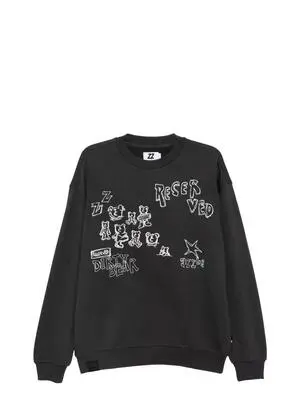 Izzue Printed Crew-neck Sweatshirt - Grey