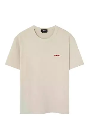 A.p.c. Logo-embroidered Crew-neck T-shirt - Neutrals