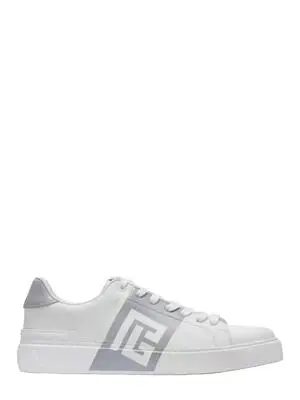 Balmain B-court Logo-detail Calfskin Sneakers - White