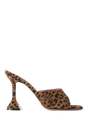 Amina Muaddi Lupita Leopard-print Suede Mules - Animal Print