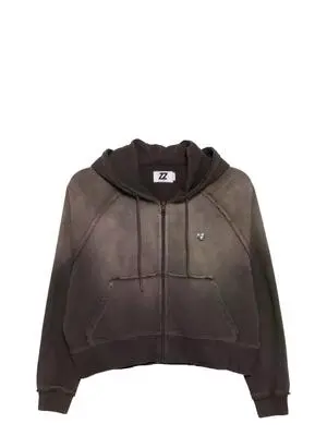 IZZUE Logo-Plaque Zip-Up Hoodie