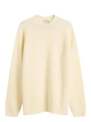 John Smedley Couper Moss Stitch British Wool Jumper Fleece