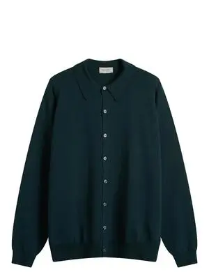 John Smedley Tibor Merino Wool Button Through - Richardson Green