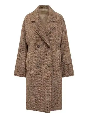 MOMONI' Monomì Double-Breasted Herringbone Coat