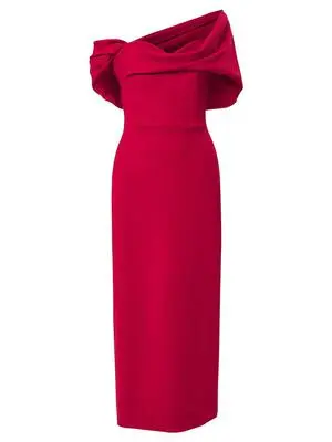 Carolina Herrera Carolina Herrera Draped Midi Dress Claret
