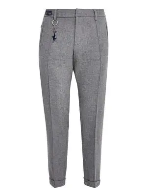 Paul & Shark Wool-cashmere Drawstring Chinos - Grey