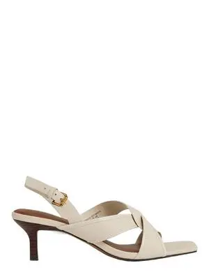 REISS Leather Link-strap Low-heel Sandals - Off White