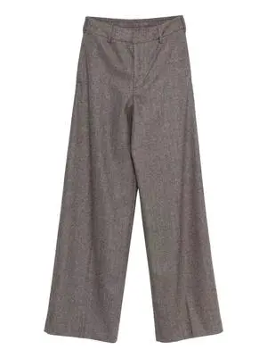 PT TORINO Herringbone Trousers - Brown