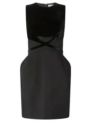 GENNY Velvet-top Mini Dress - Black