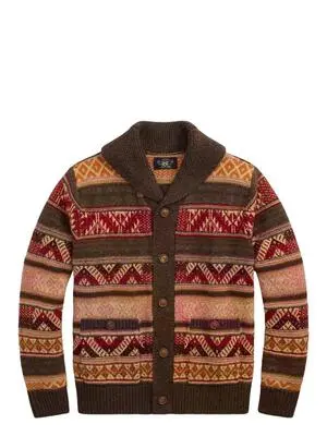 RALPH LAUREN Patterned Shawl-Collar Cardigan